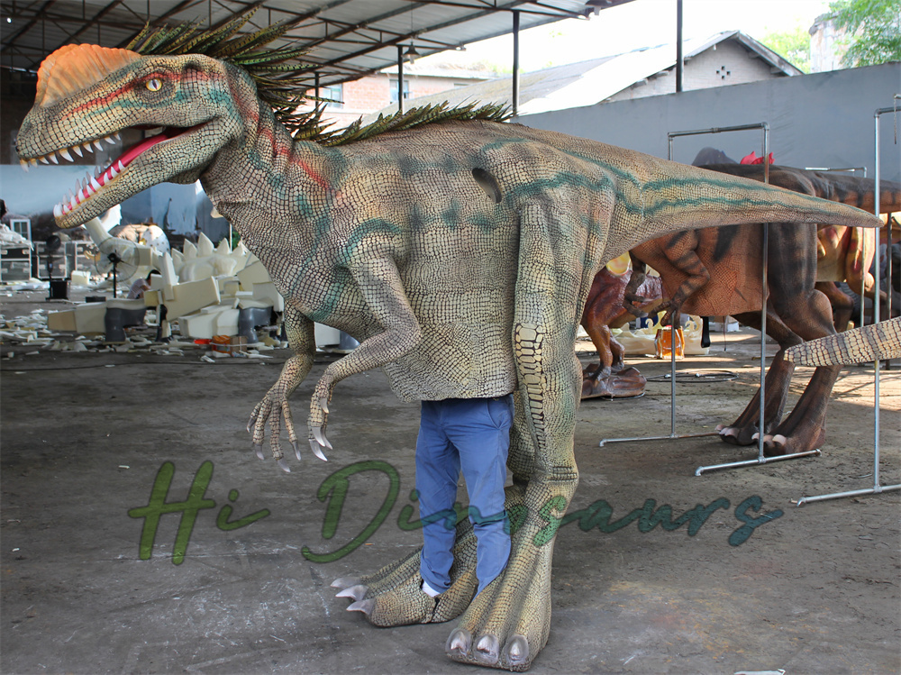 Realistic Jurassic Park Dilophosaurus Costume For Adults | Hi Dinosaurs
