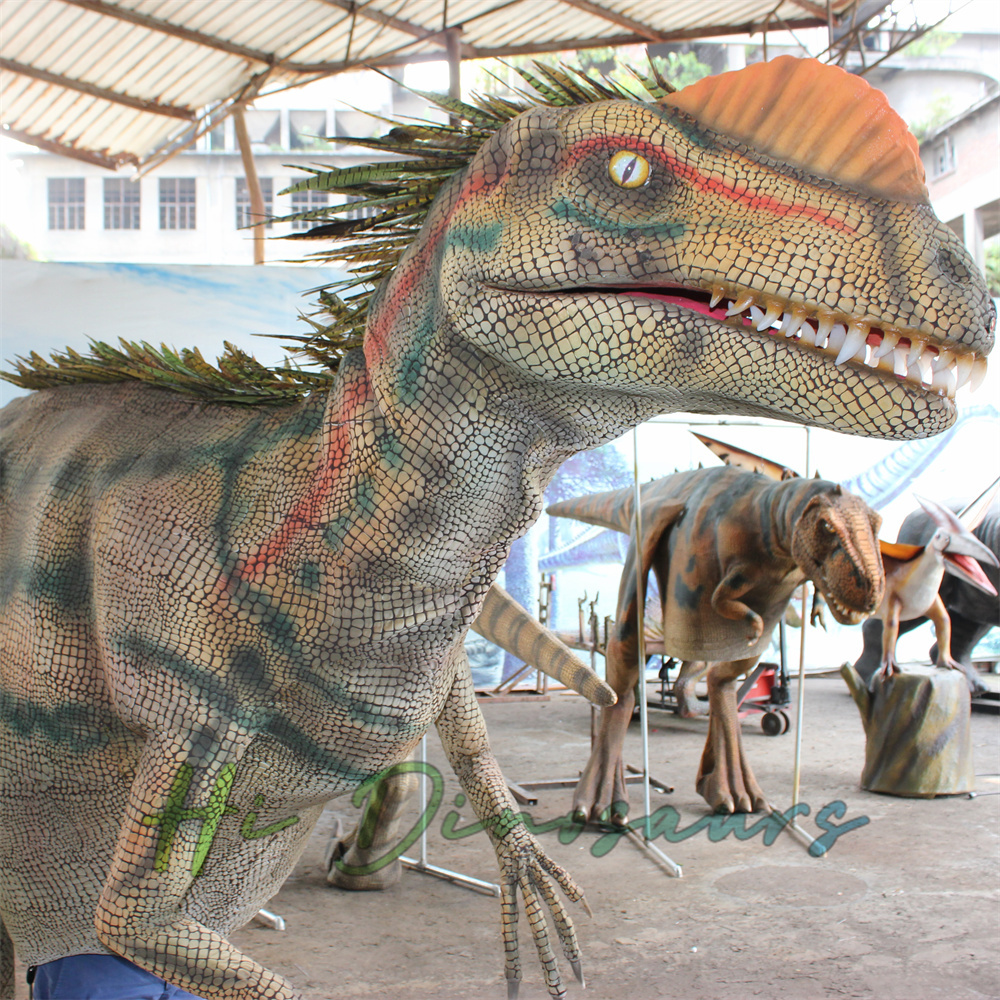 Realistic Jurassic Park Dilophosaurus Costume For Adults | Hi Dinosaurs