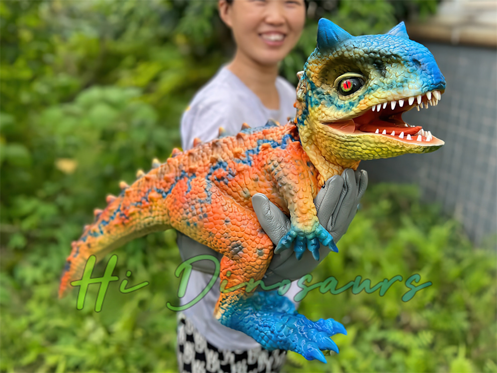 Vivid Cute Blue-Horned Carnotaurus Puppet | Hi Dinosaurs