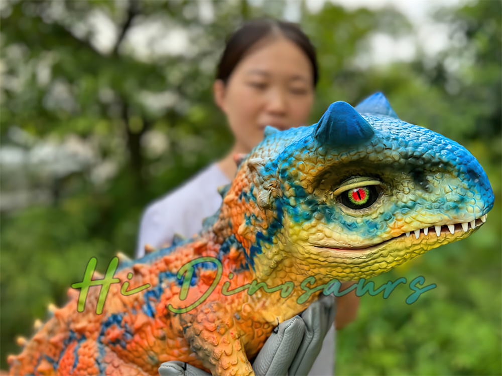 Vivid Cute Blue-Horned Carnotaurus Puppet | Hi Dinosaurs