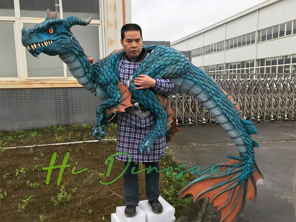 Blue Wearable Dragon Puppet On Shoulder | Hi Dinosaurs