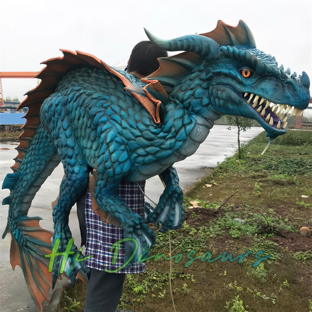 Blue Wearable Dragon Puppet On Shoulder | Hi Dinosaurs