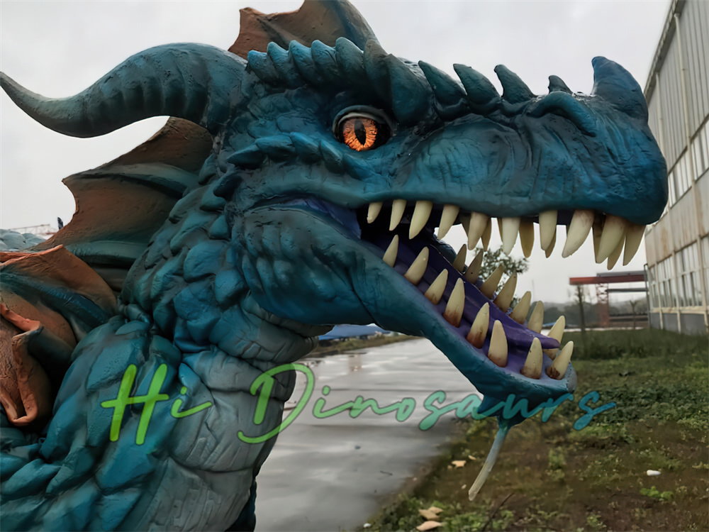Blue Wearable Dragon Puppet On Shoulder | Hi Dinosaurs