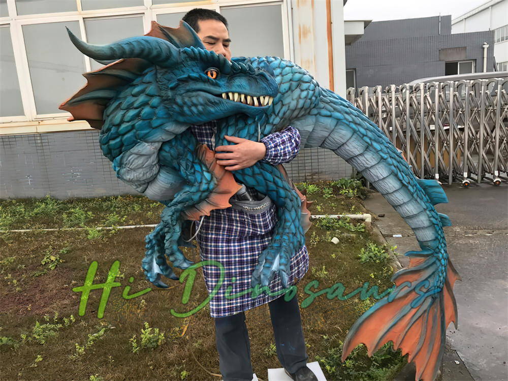 Blue Wearable Dragon Puppet On Shoulder | Hi Dinosaurs