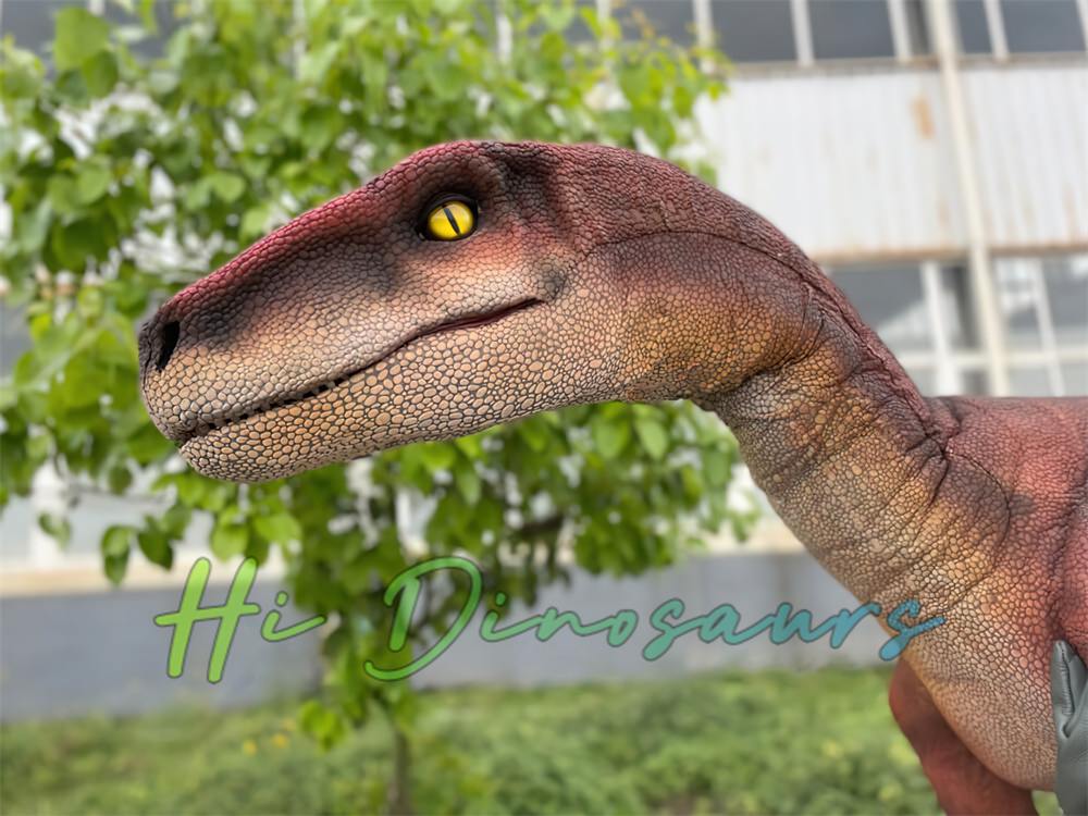 Vivid Jurassic Park Raptor Puppet On Shoulder | Hi Dinosaurs