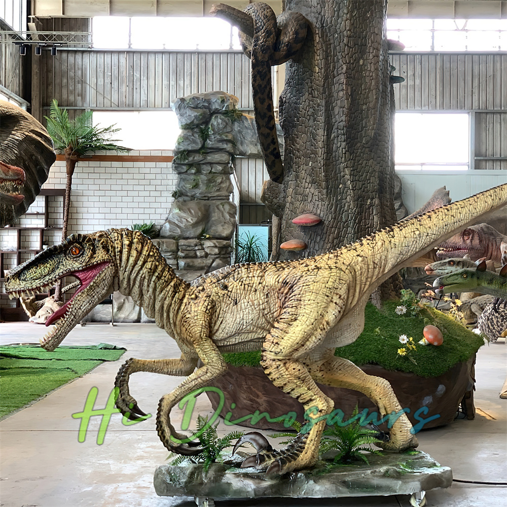 Velociraptor Animatronic Decoration Of Park | Hi Dinosaurs