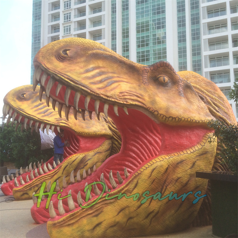 Giant Fiberglass Dinosaur Head Entrance Gate for Park | Hi Dinosaurs