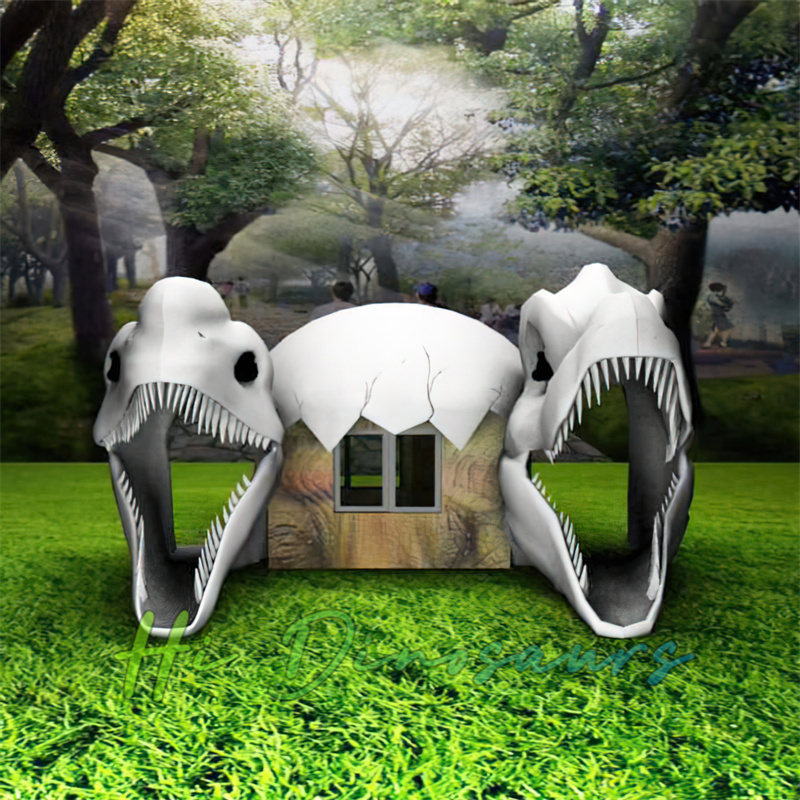 Giant Fiberglass Dinosaur Head Entrance Gate for Park | Hi Dinosaurs