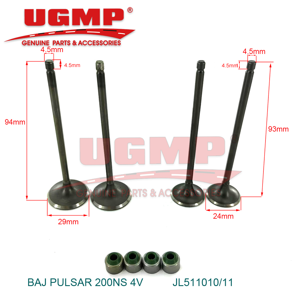 VALVES SET BAJAJ PULSAR NS200 AS200 4V JL511010 JL511011 36JL0011