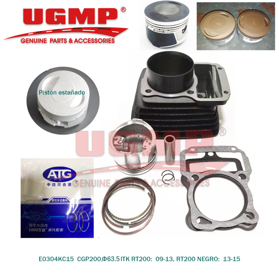 CYLINDER KIT E03010039 E03010048 E0304KC15 ITALIKA FT200 RT200 LONCIN ...