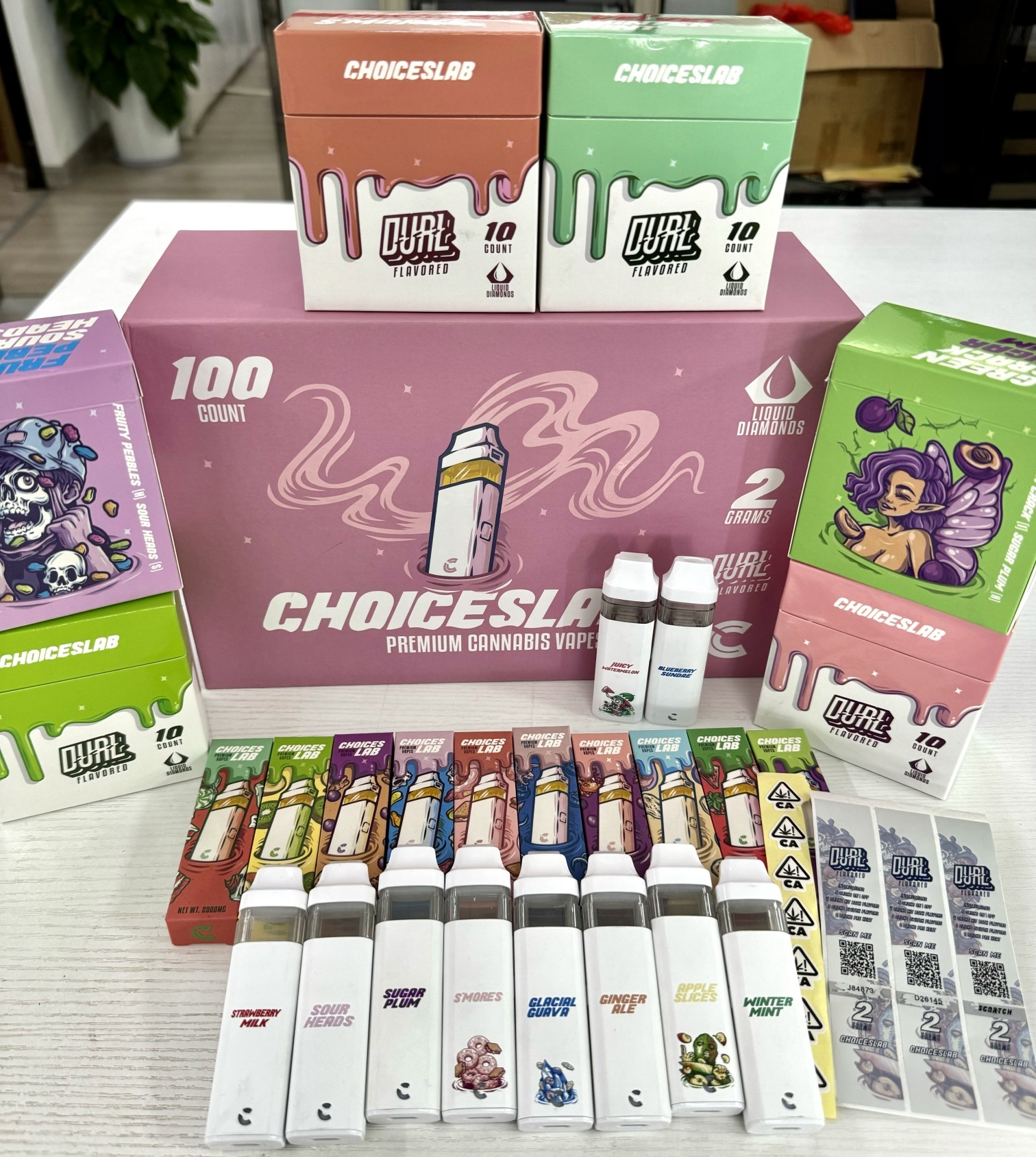 Choices Lab Dual Chamber Disposable 2ml Vape Pen E Cigarettes Long Life ...