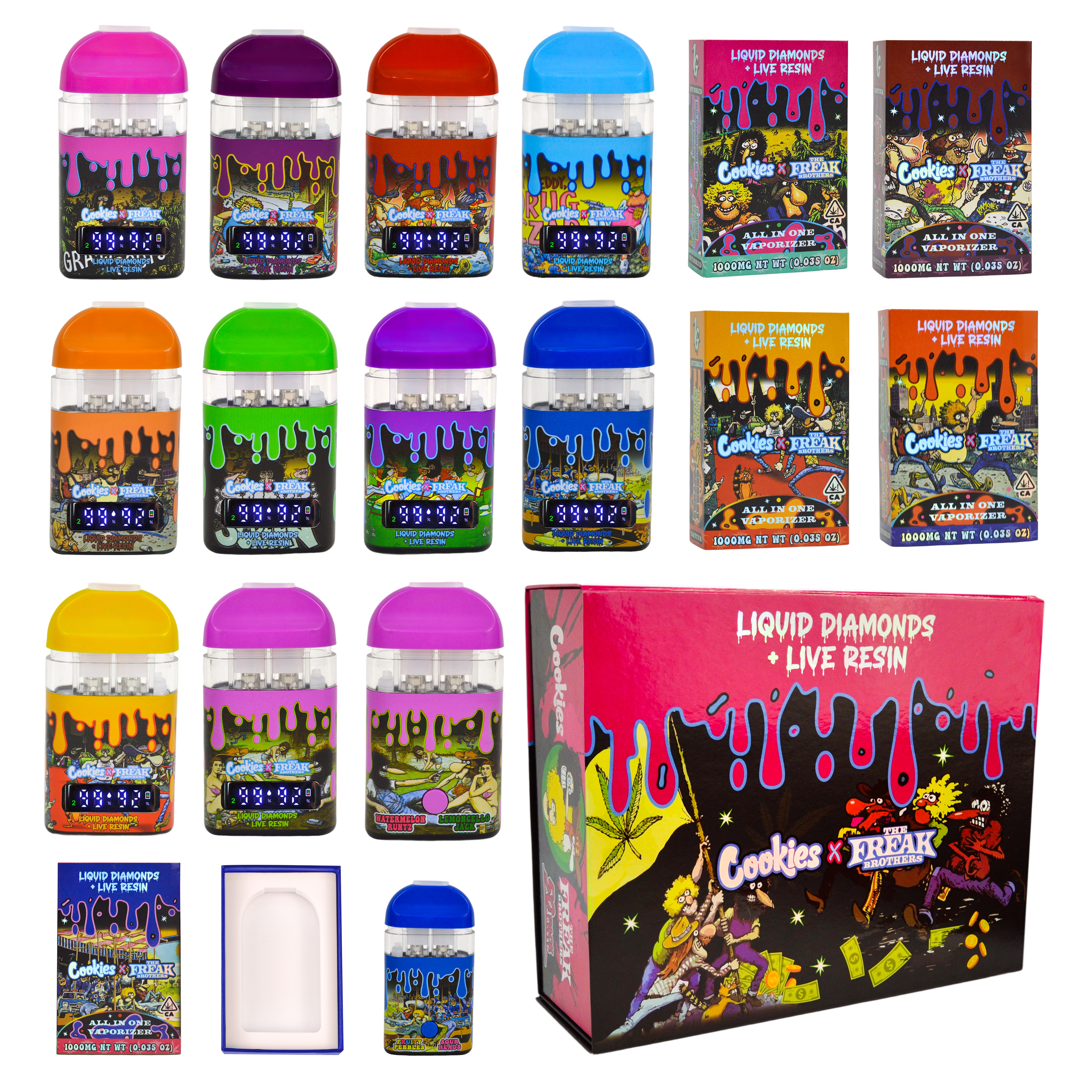 Cookies x Freak Brothers 2 in1 1ml Disposable Vape Dual Flavor LED ...