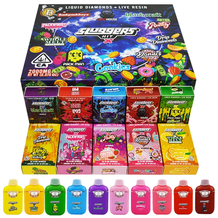 Sluggers x Dual Flavor Disposable Vape 2ml Dual Chamber LED Screen Vape ...