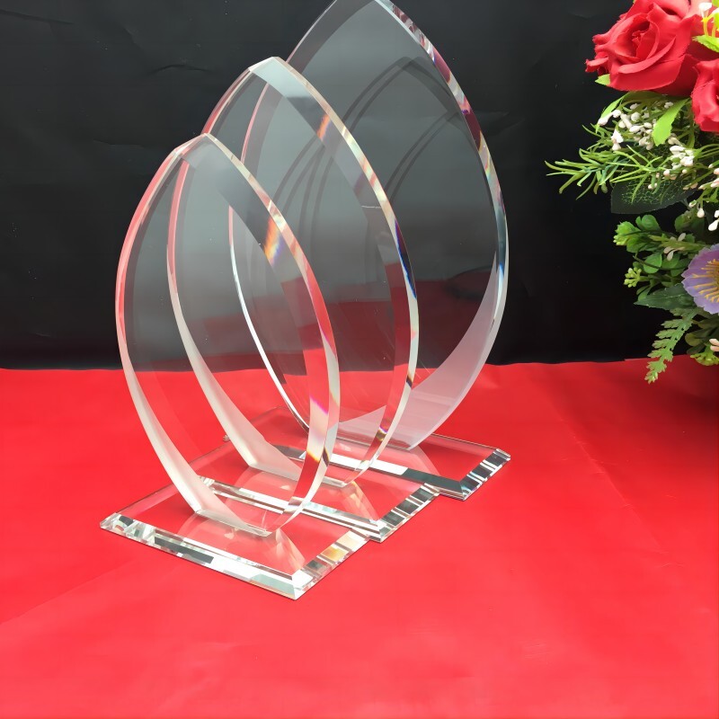 Clear Flame Blank Glass Plaque