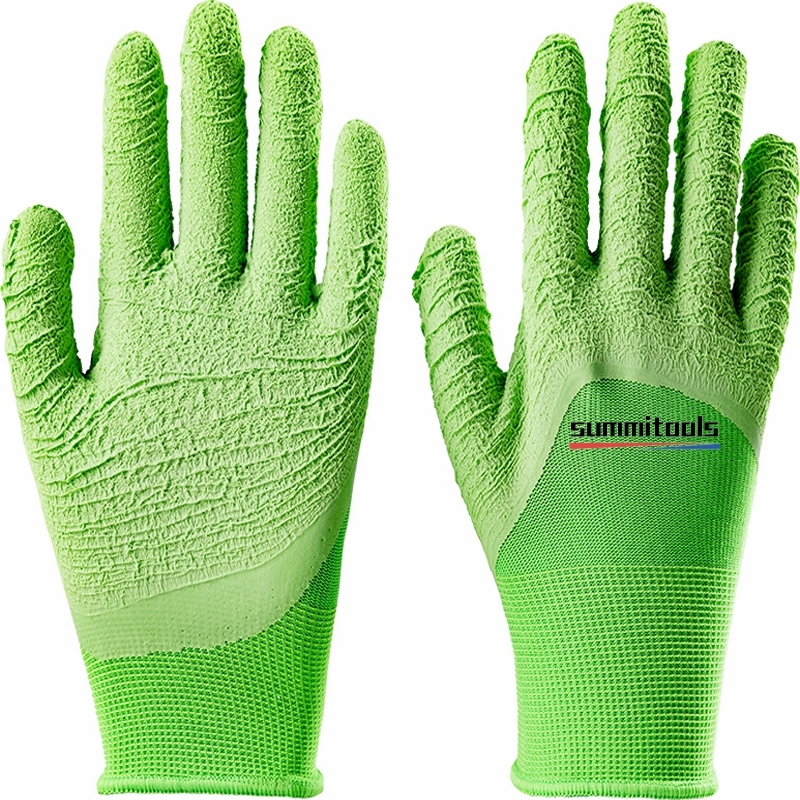 13g polyester seamless shell anti-cut latex coated industrial safety ...