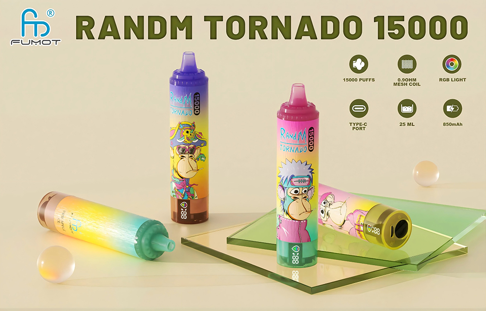 Fumot RandM Tornado 15000 Puffs Disposable Vape Pen Oil & Power Indicator
