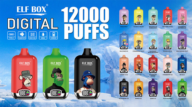 Elf Box Digital 12000 Puffs Disposable Vape with Smart Screen