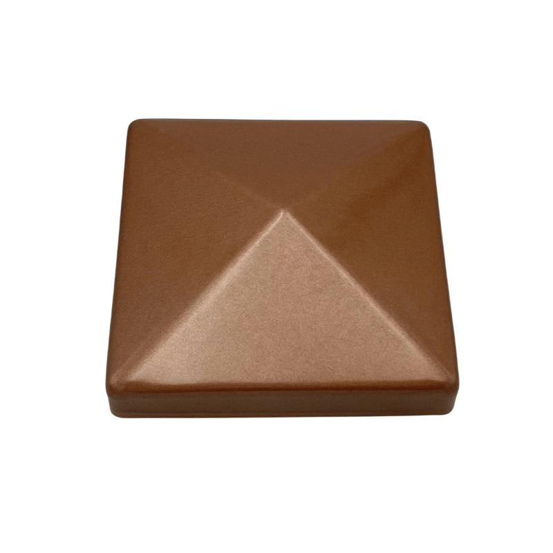 Galvanized Metal Pyramid Fence Post Cap 4x4 Champagne Color Powder ...