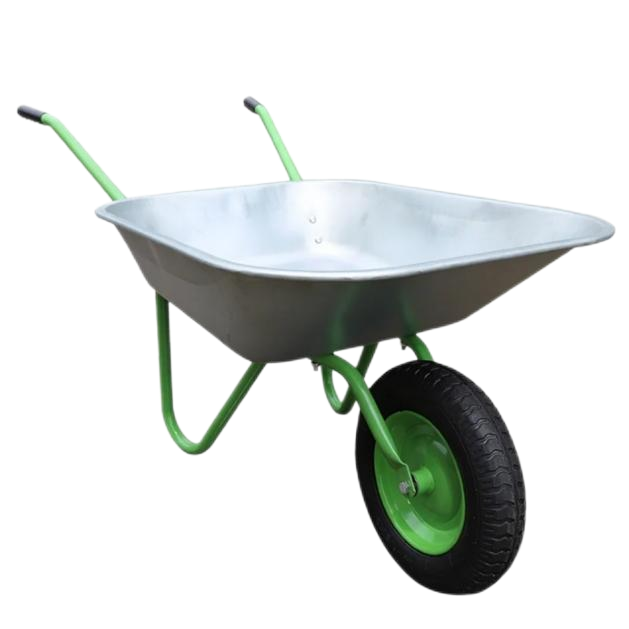 Wheel Barrow WB6204, 5 cu.ft 65L Galvanized Steel Tray, With 4.00-8 ...