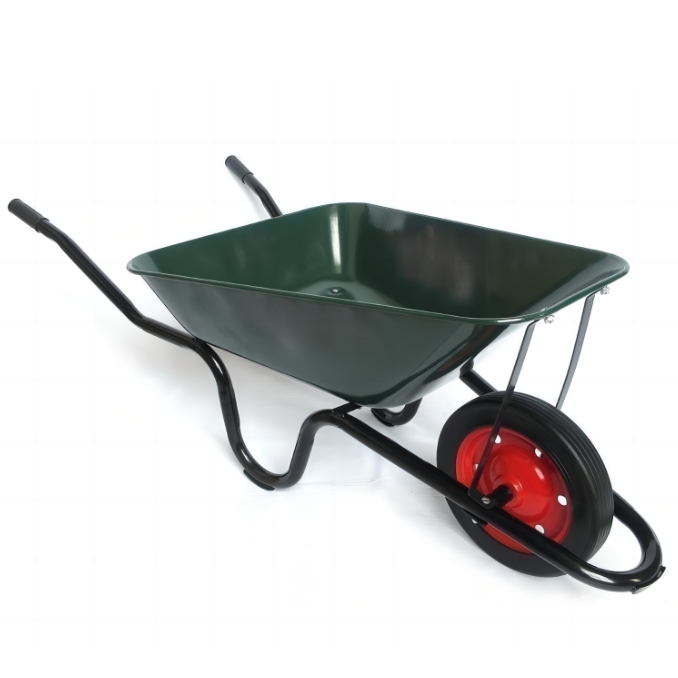 Wheel Barrow WB3800, 4cu.ft 60L Steel Tray With 13"x3” Solid Wheel