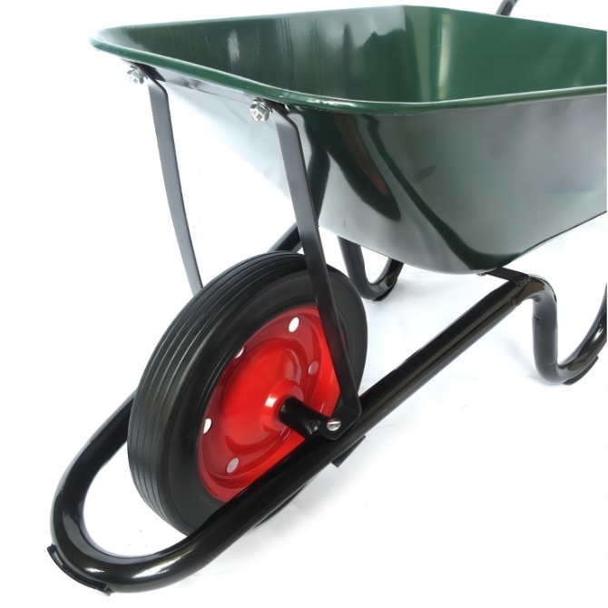 Wheel Barrow WB3800, 4cu.ft 60L Steel Tray With 13"x3” Solid Wheel