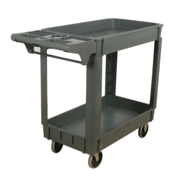 TC008 Plastic 2 Shelf Heavy Duty Utility Service Cart