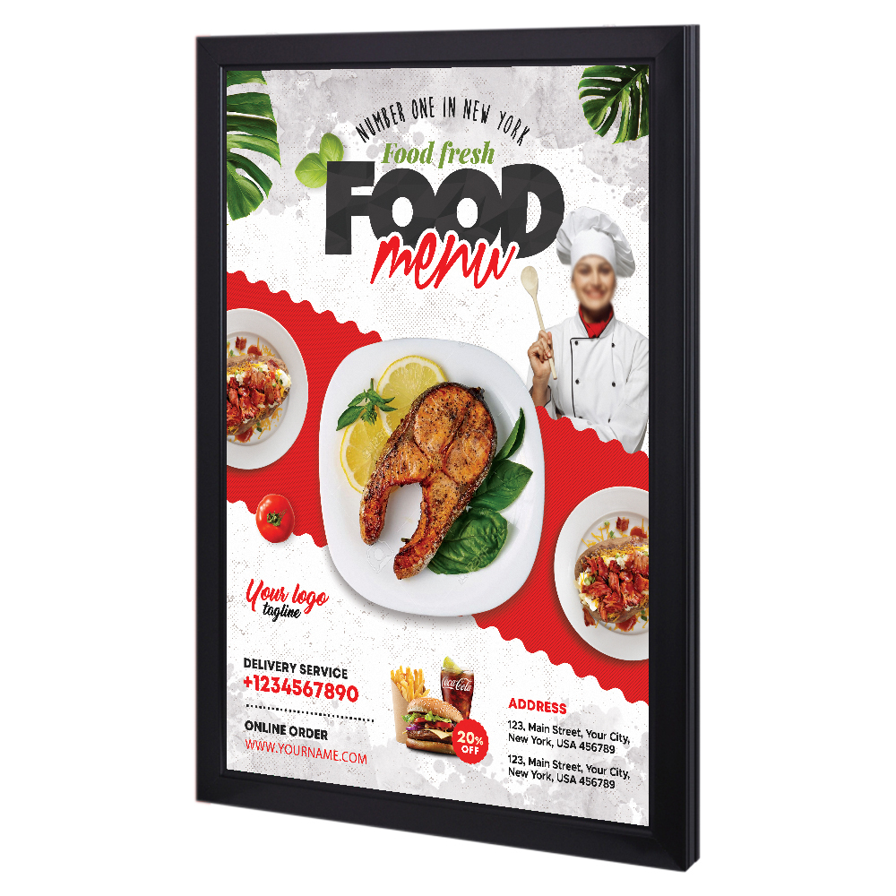 HKSIGN A3 LED Backlit Light snap Aluminum Frame Restaurant Fast Food ...