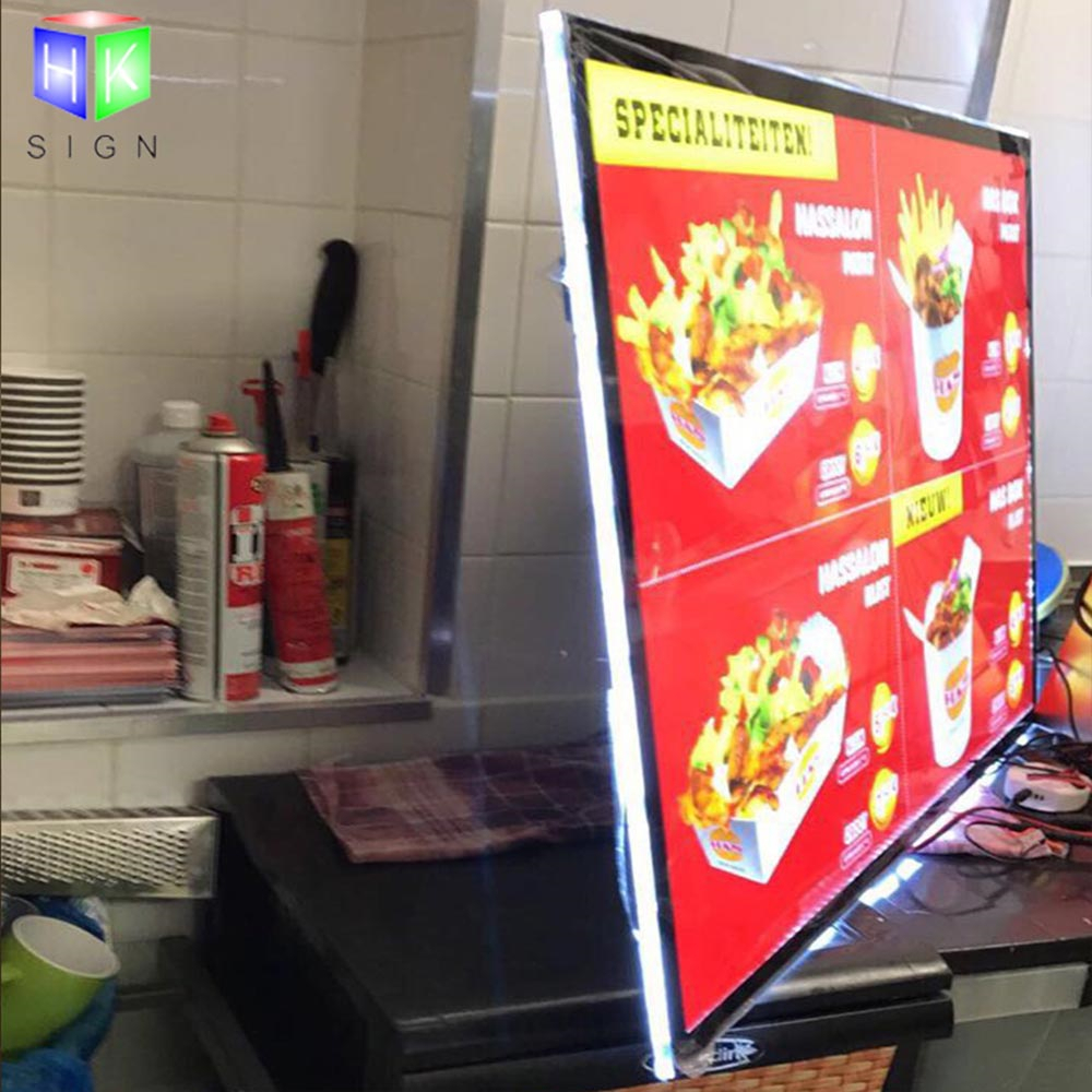 A1 Wall Mounted Acrylic LED Menu Board for Restaurant LED Back Light ...