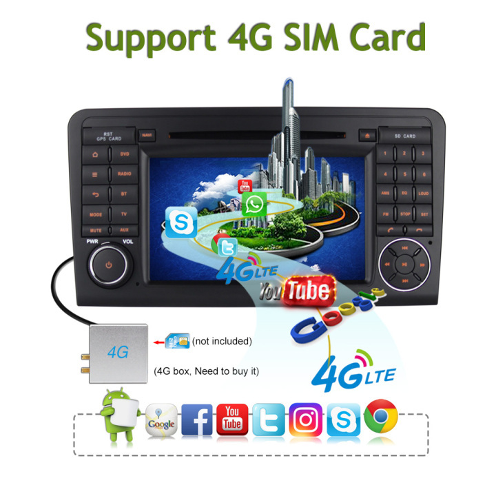 7" Android Autoradio Car Stereo GPS Head Unit Mercedes Benz W164 ML300 ...