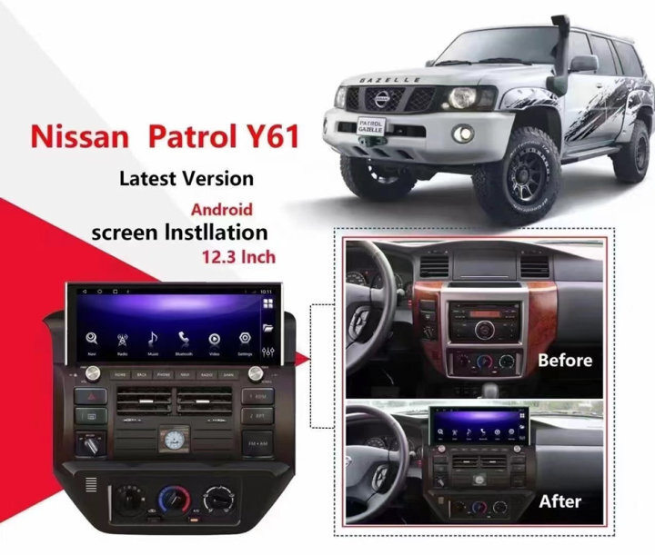 12.3" Android Screen Car Stereo Radio GPS Navigation Head Unit SatNav ...