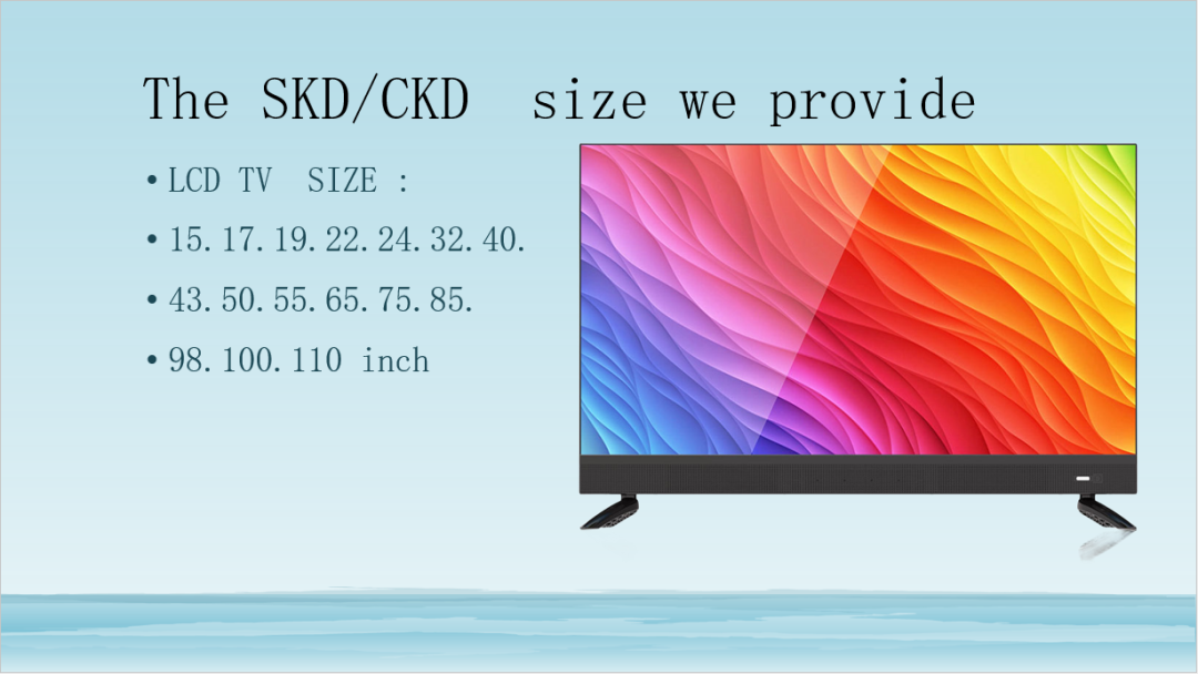tv skd ckd 32-inch, 40-inch, 50-inch, and 55-inch smart TVs.