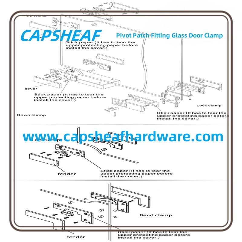 Over Panel Pivot Patch Fitting Glass Door Clamp