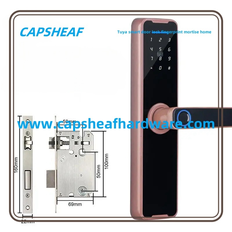 Fingerprint Mortise Home Office Smart Wooden Door Lock