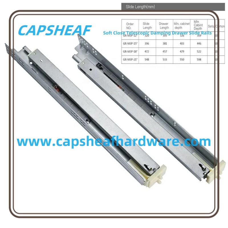 Soft Close Telescopic Damping Drawer Slide Rails