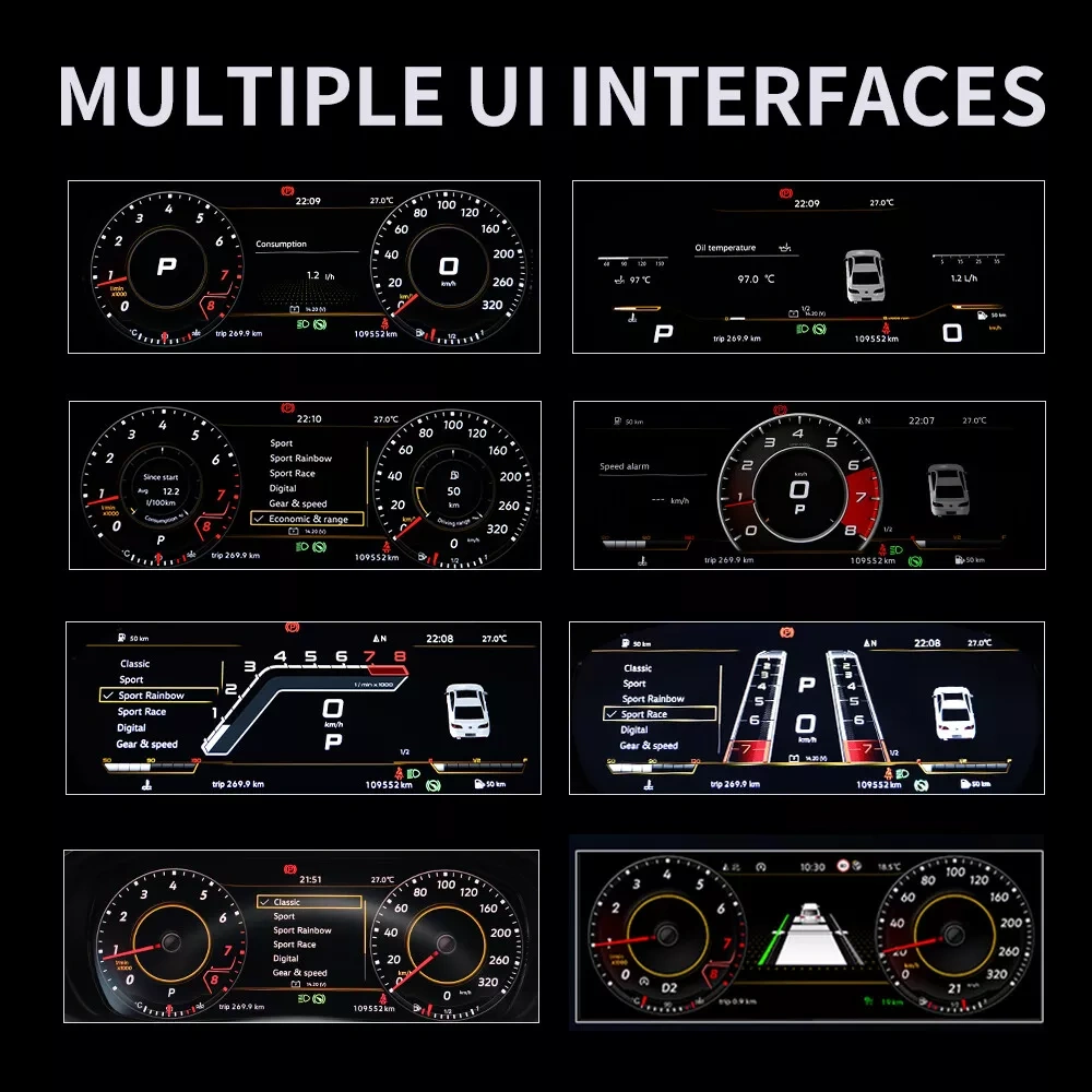 12.3” LCD Digital Dashboard, Digital Cluster, Virtual Cockpit for VW MQB B8