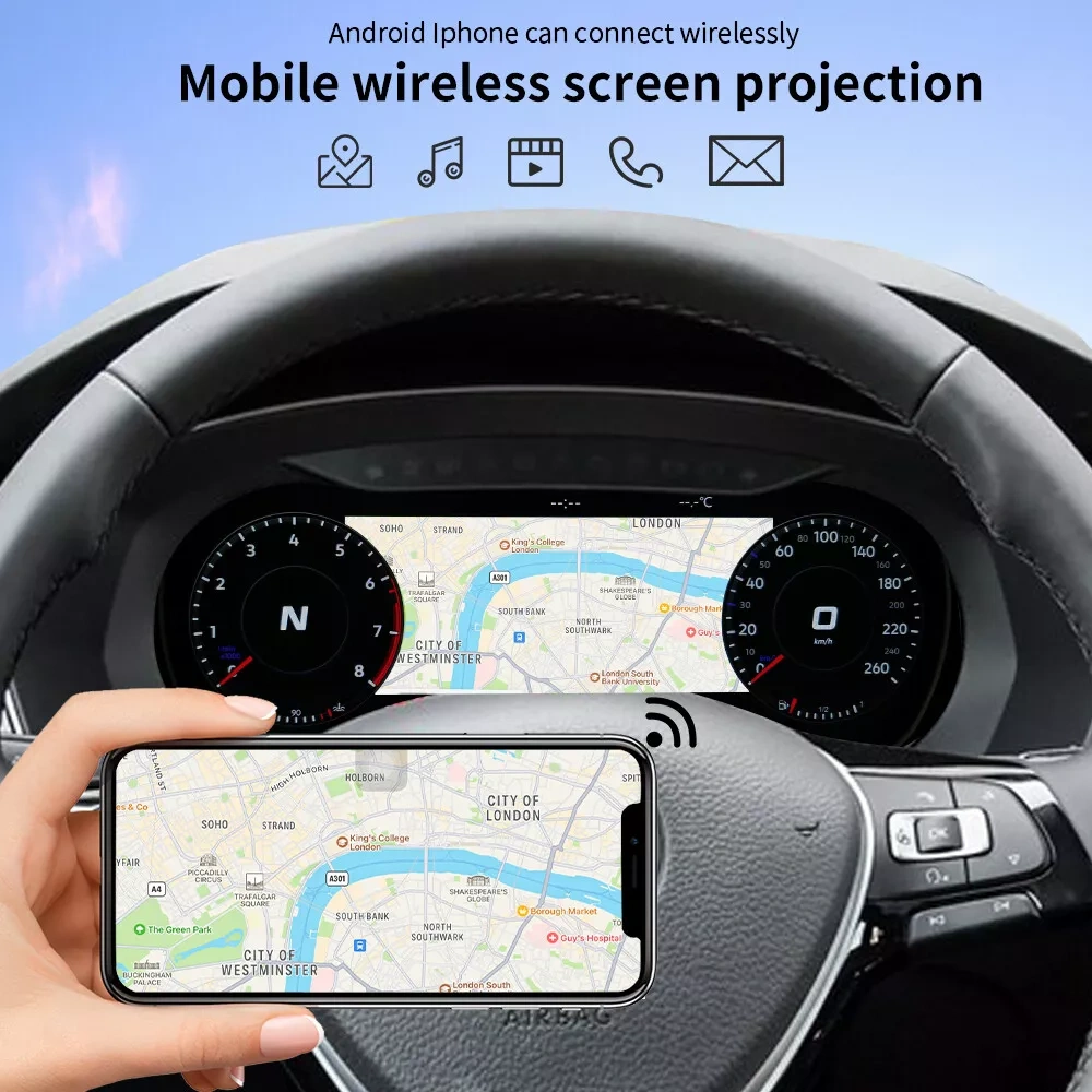 12.3” LCD Digital Dashboard, Digital Cluster, Virtual Cockpit for VW MQB B8