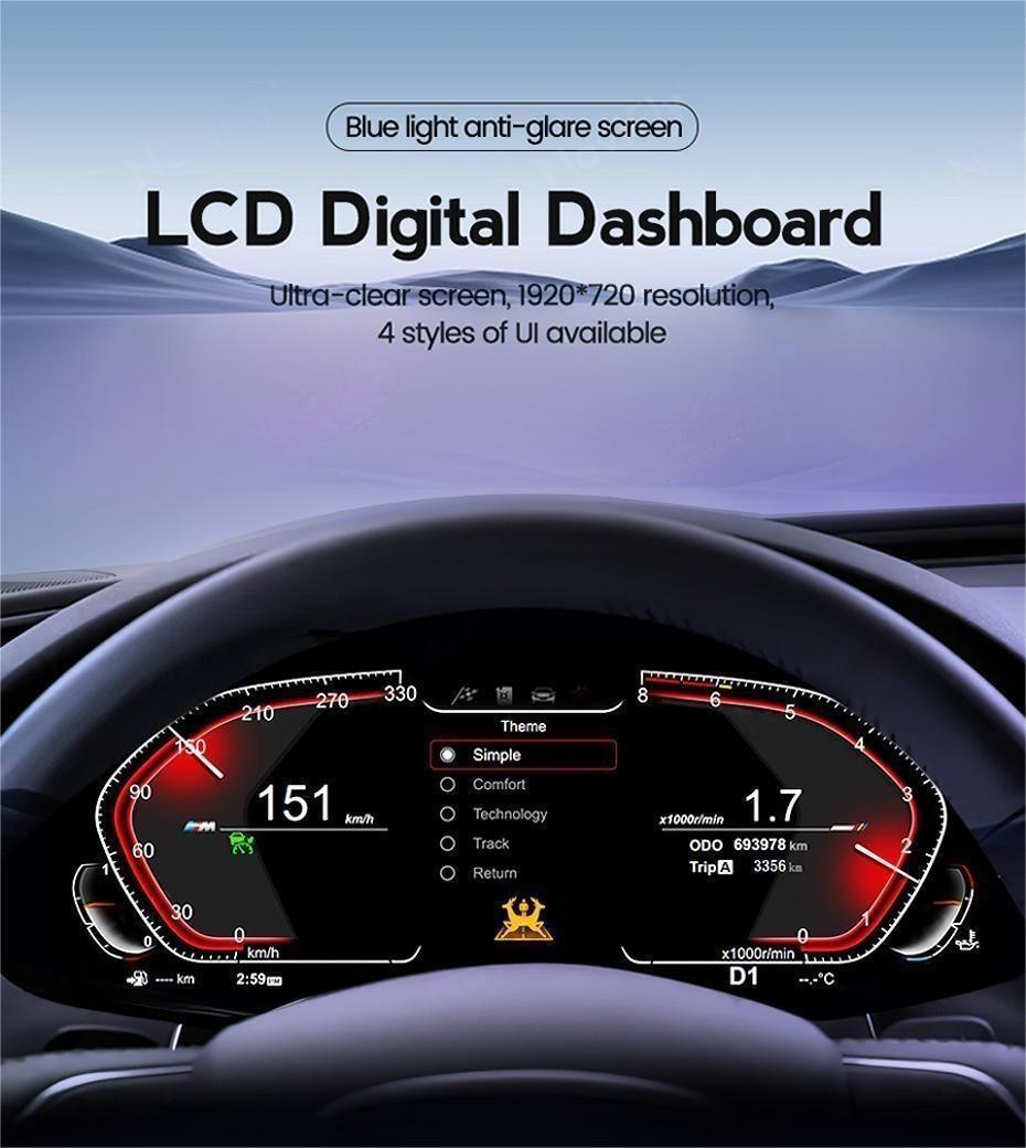 12.3” LCD Digital Dashboard, Digital Cluster, Virtual Cockpit for BMW ...