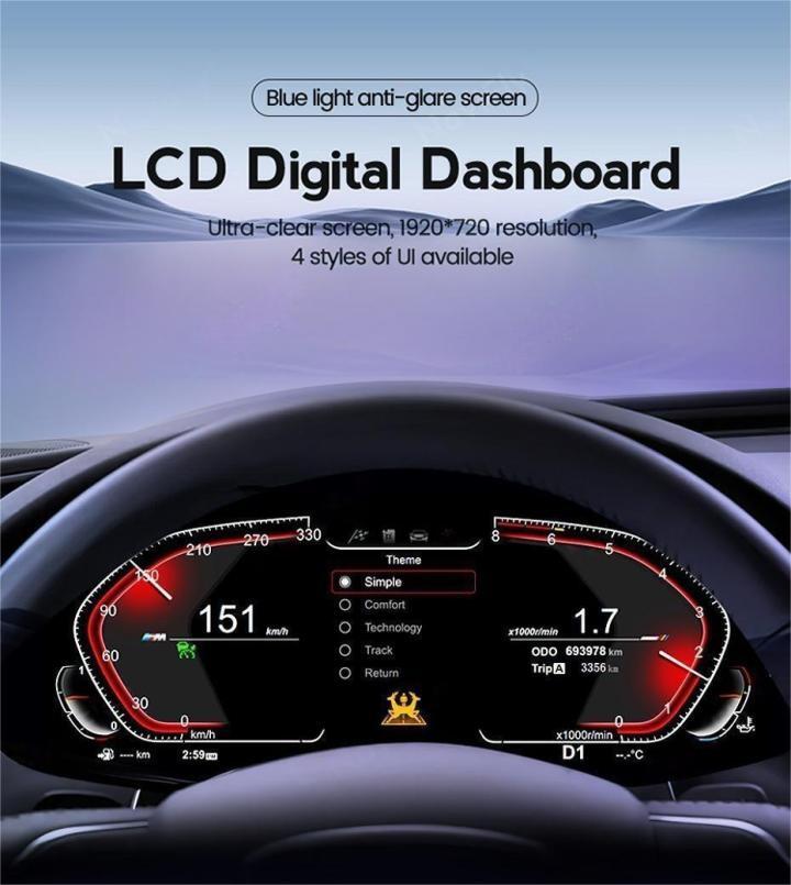 12.3" lcd digital dash digital cluster vitual cockpit for mercedes bmw ...