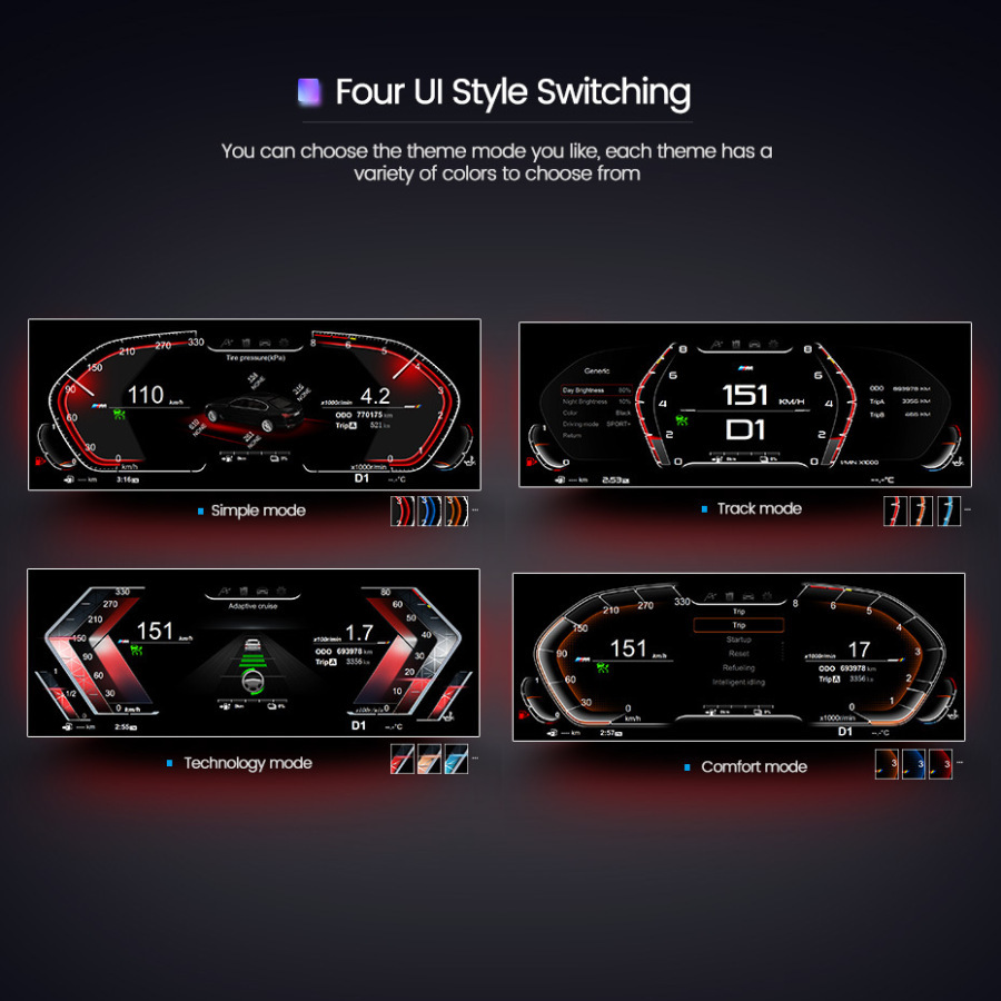 12.3” LCD Digital Dashboard, Digital Cluster, Virtual Cockpit for BMW ...