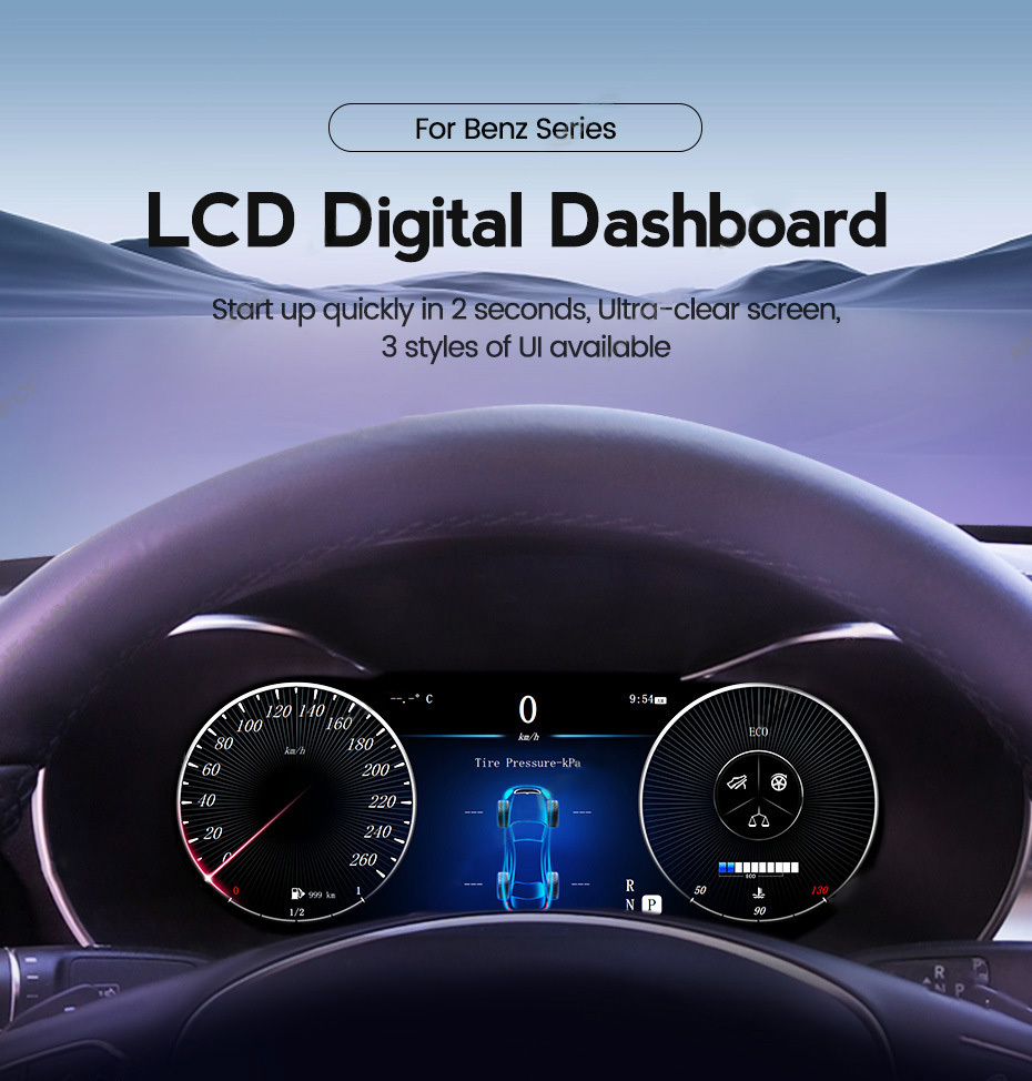 12.3" lcd digital dash digital cluster vitual cockpit for mercedes bmw ...