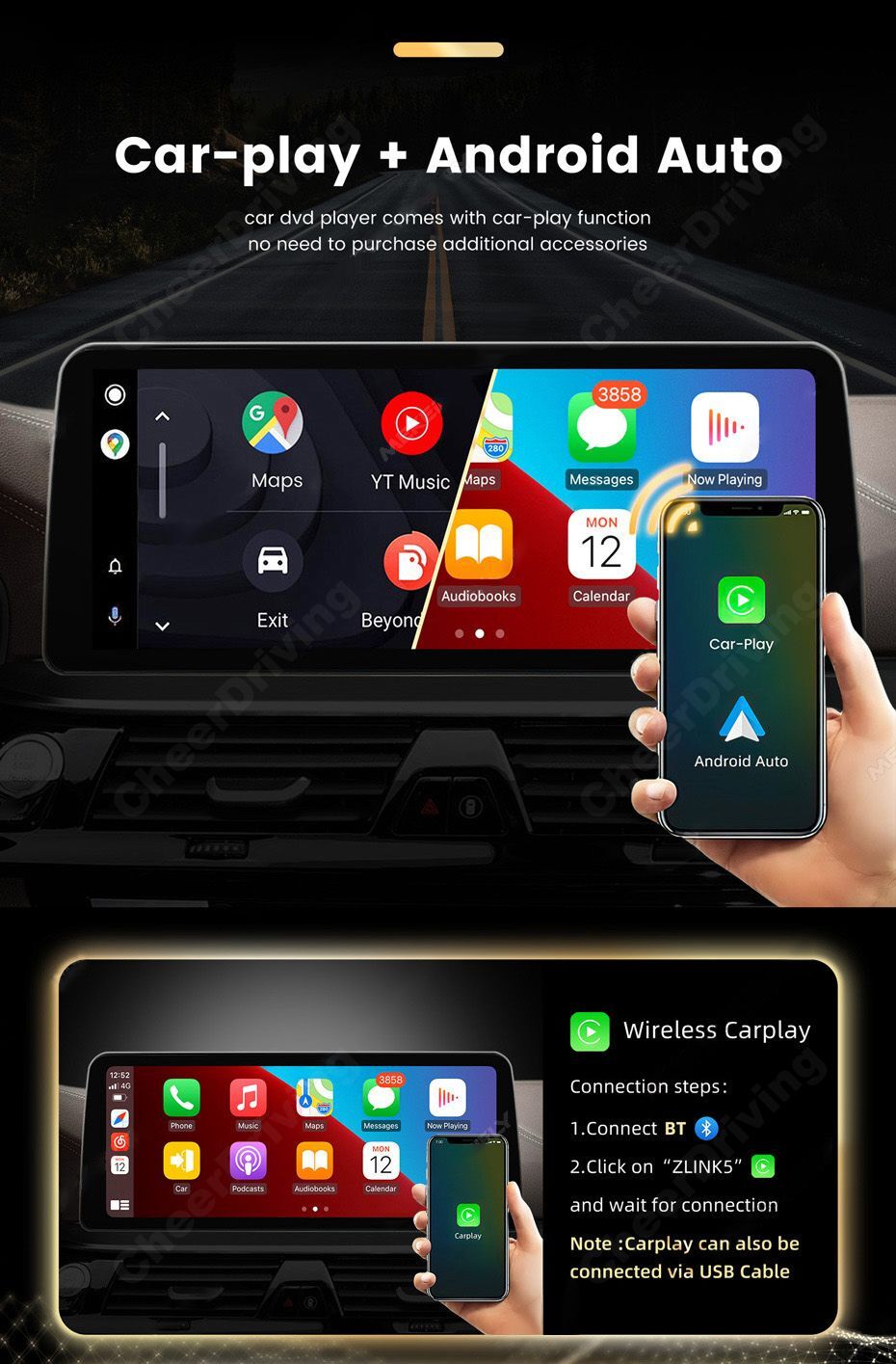 Car android screen, android touch screen car stereo, android carplay ...
