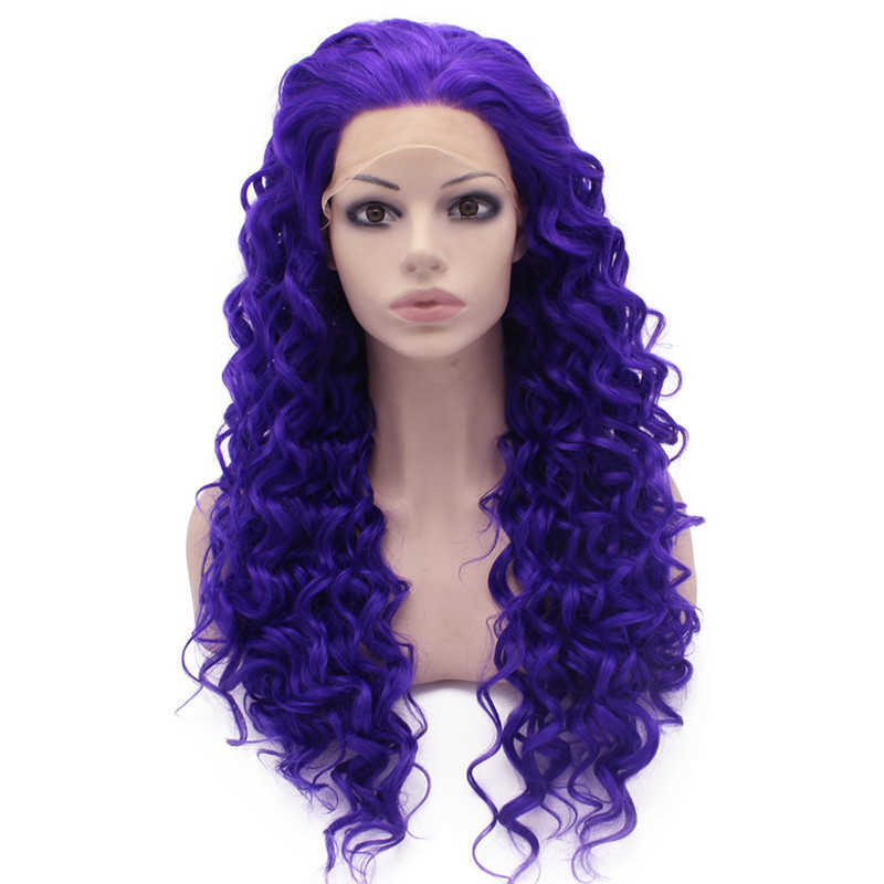 curly purple wig | purple curly wig