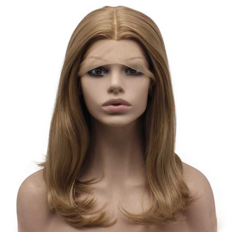 mid length wig | middle part wig