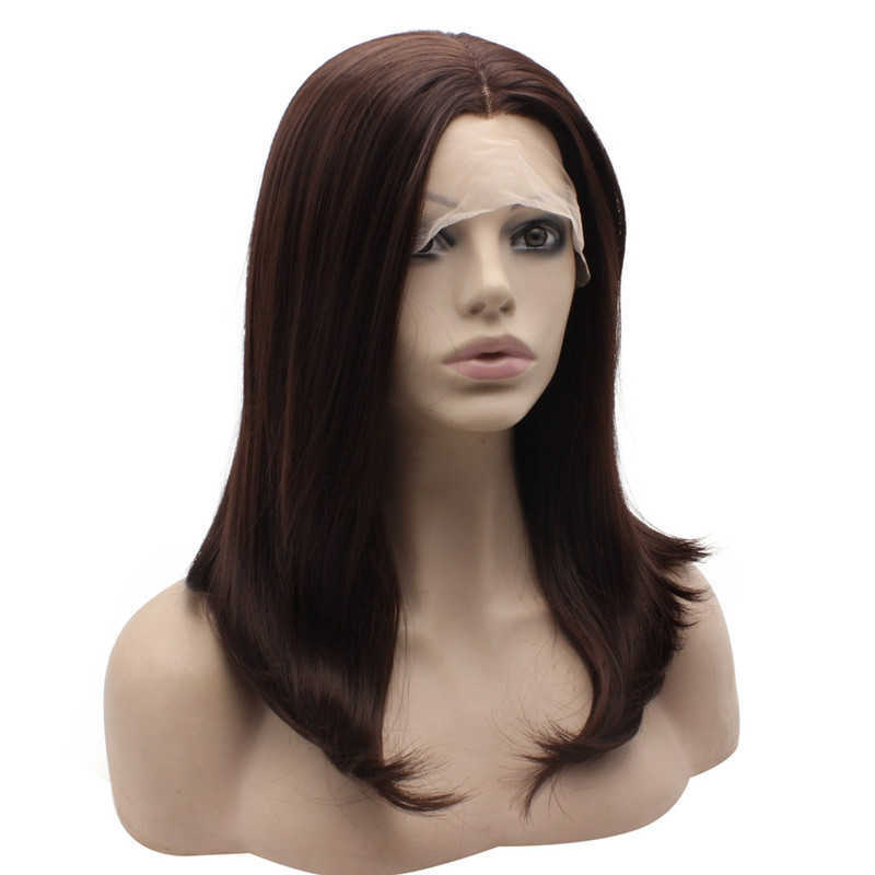 auburn wig | middle part wig