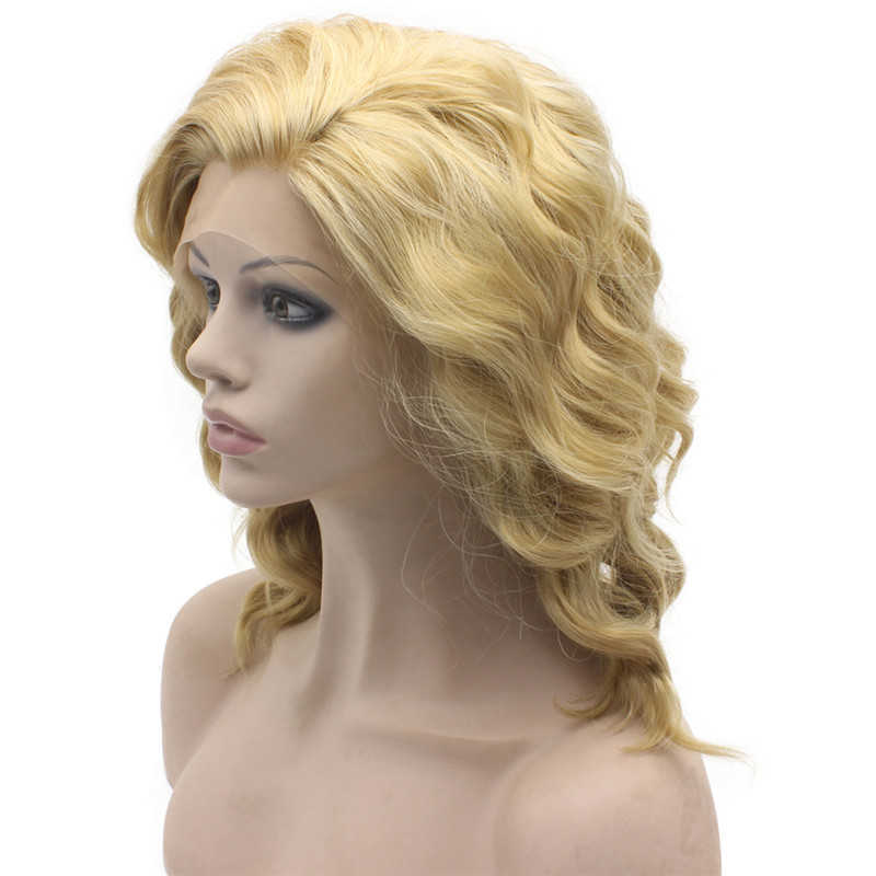 Blonde Shoulder Length Curled Synthetic Wig