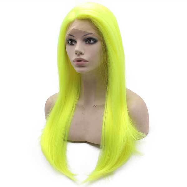 Neon Yellow Lace Front Cosplay Party Wig | Neon Yellow Wig