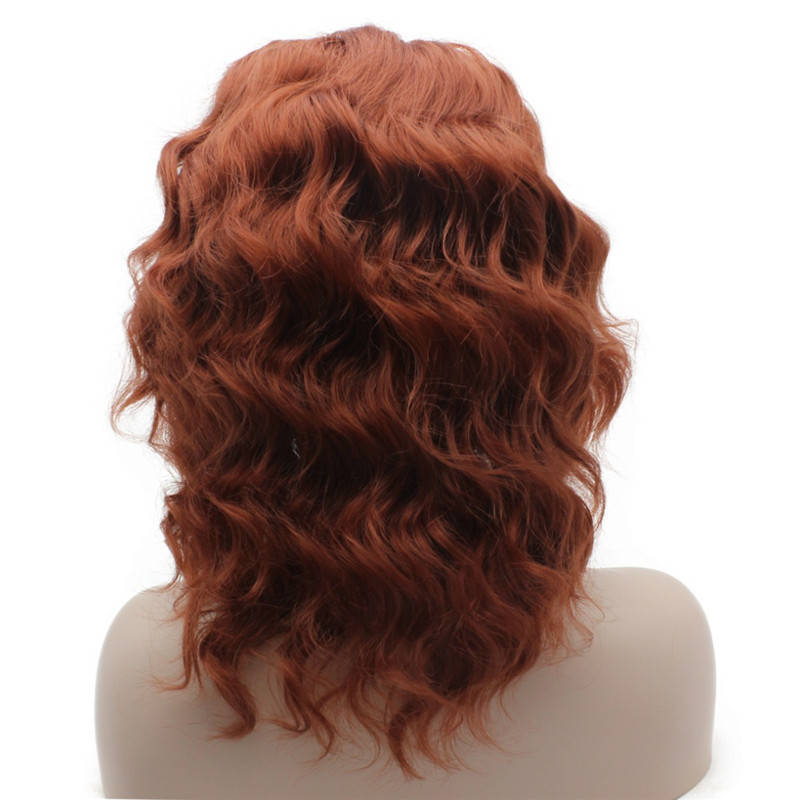 Burgundy Red Shoulder Length Wavy Wig