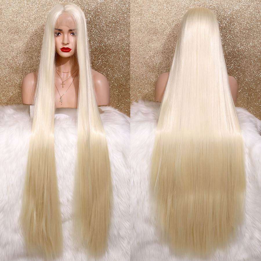Blonde lace front wig | Extra long synthetic blonde lace front wig