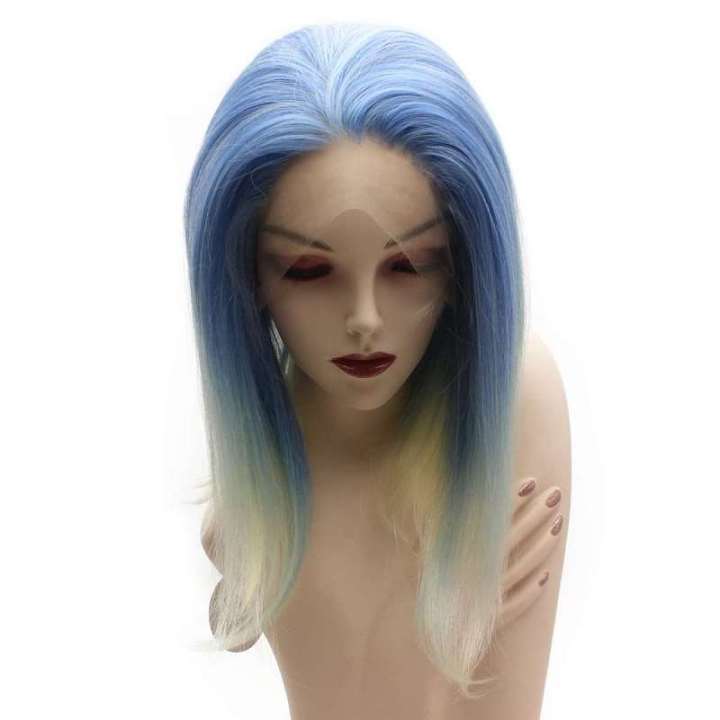 Light Blue Bob Wig with Blonde Tip | Iwonawig