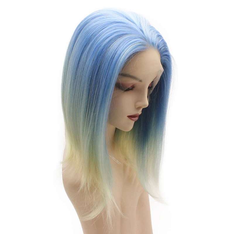 Light Blue Bob Wig with Blonde Tip | Iwonawig